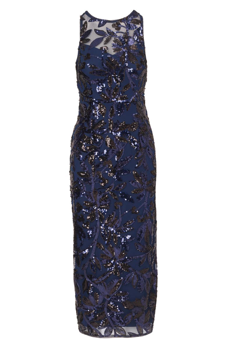 Adrianna Papell Sequin Leaf Sleeveless Sheath Gown | Nordstromrack