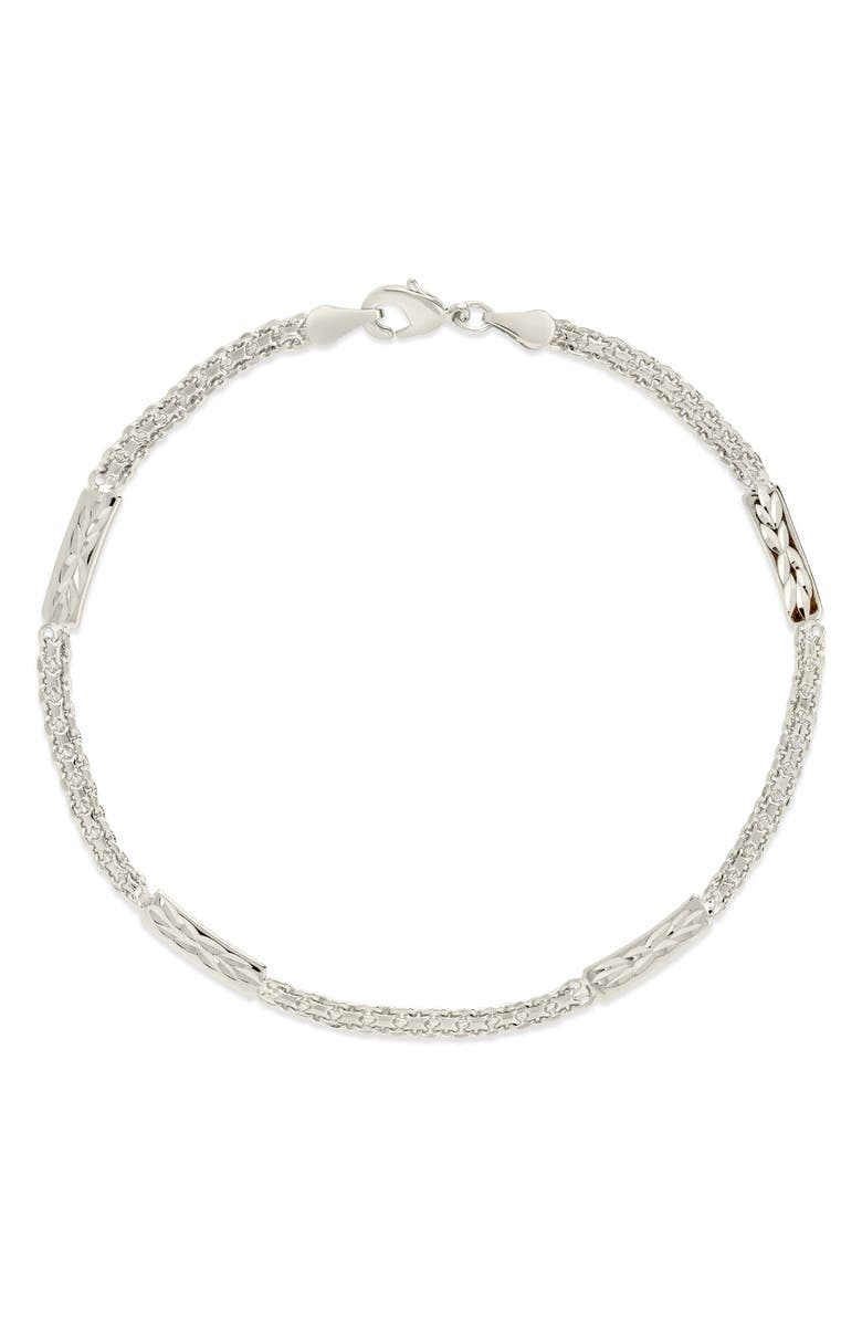 Sterling Forever 14K Gold Plated Textured Station Anklet | Nordstromrack