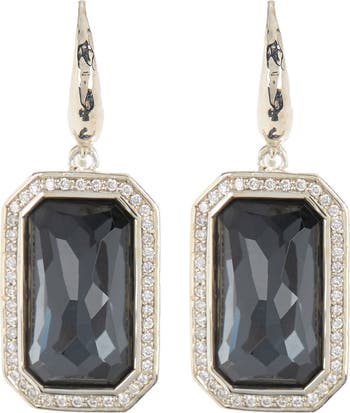 Ippolita Stella Sterling Silver Bezel Set Hematite & Pave Diamond Drop ...