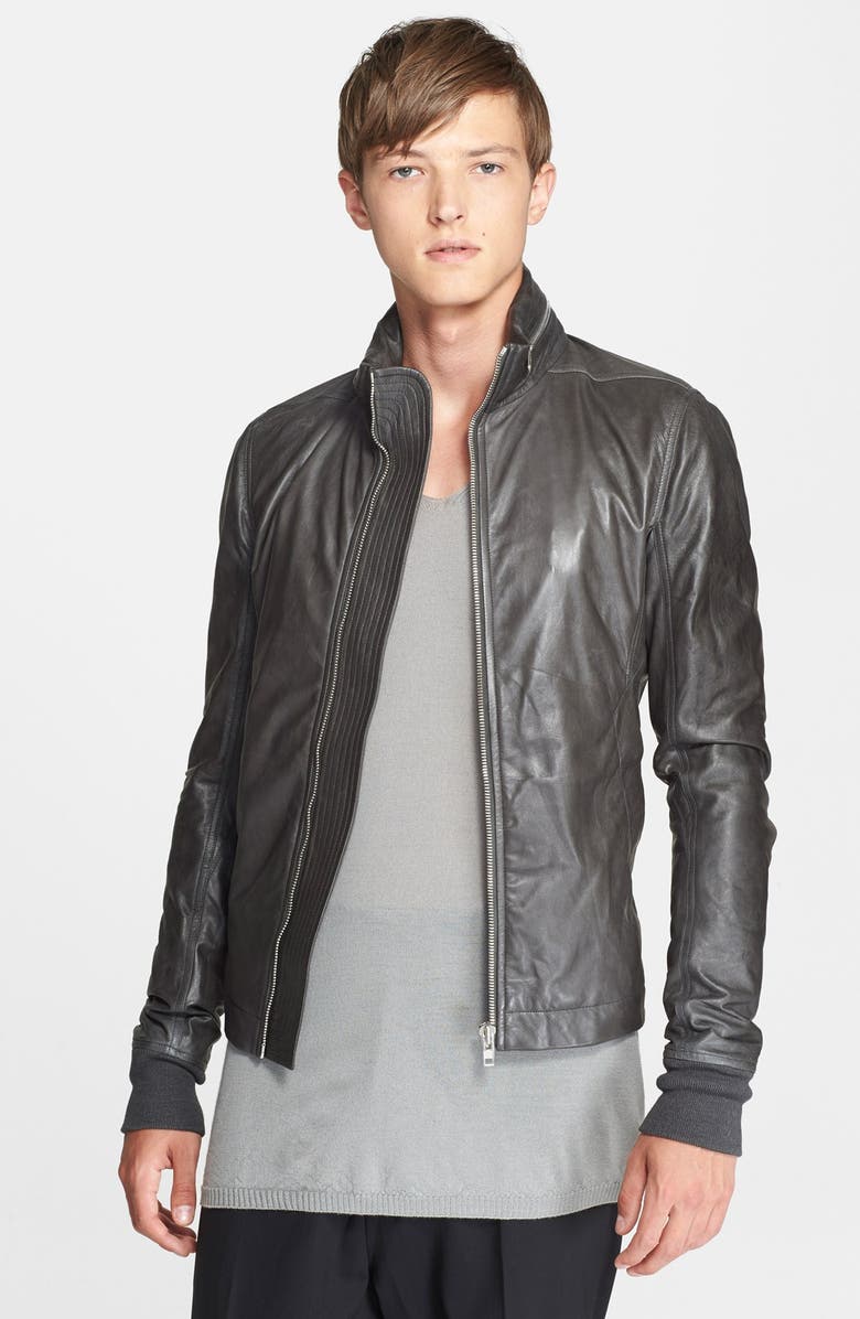 Rick Owens 'Sternberg' Leather Jacket with Stowaway Hood | Nordstrom