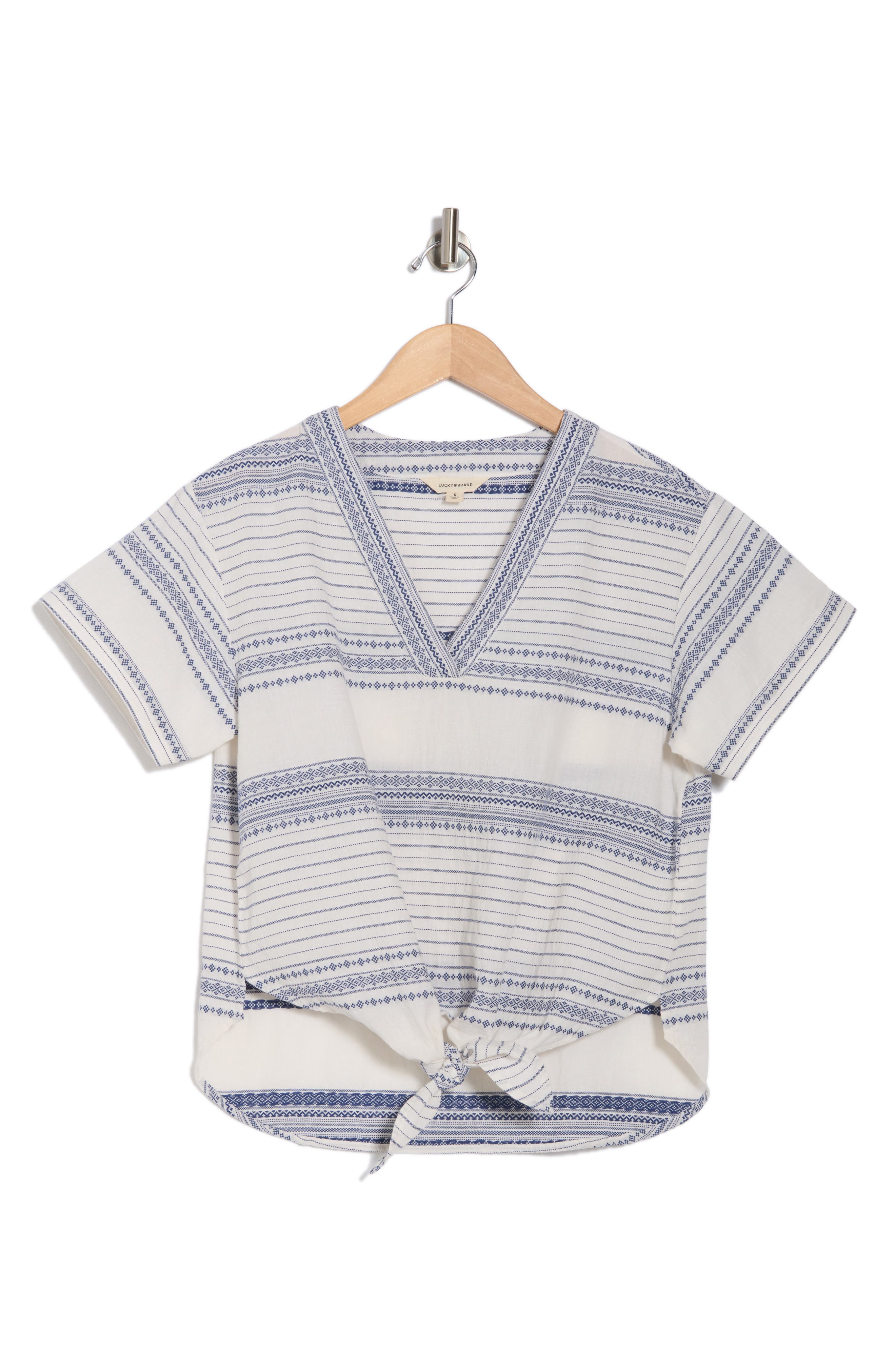 Lucky Brand Tie Front V-Neck Top | Nordstromrack