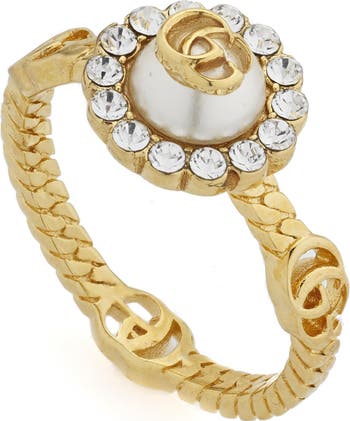 Gucci Gourmette Floral Emblem Ring | Nordstrom