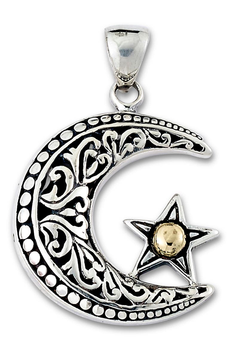 SAMUEL B. Sterling Silver & 18K Gold Moon & Star Pendant | Nordstromrack