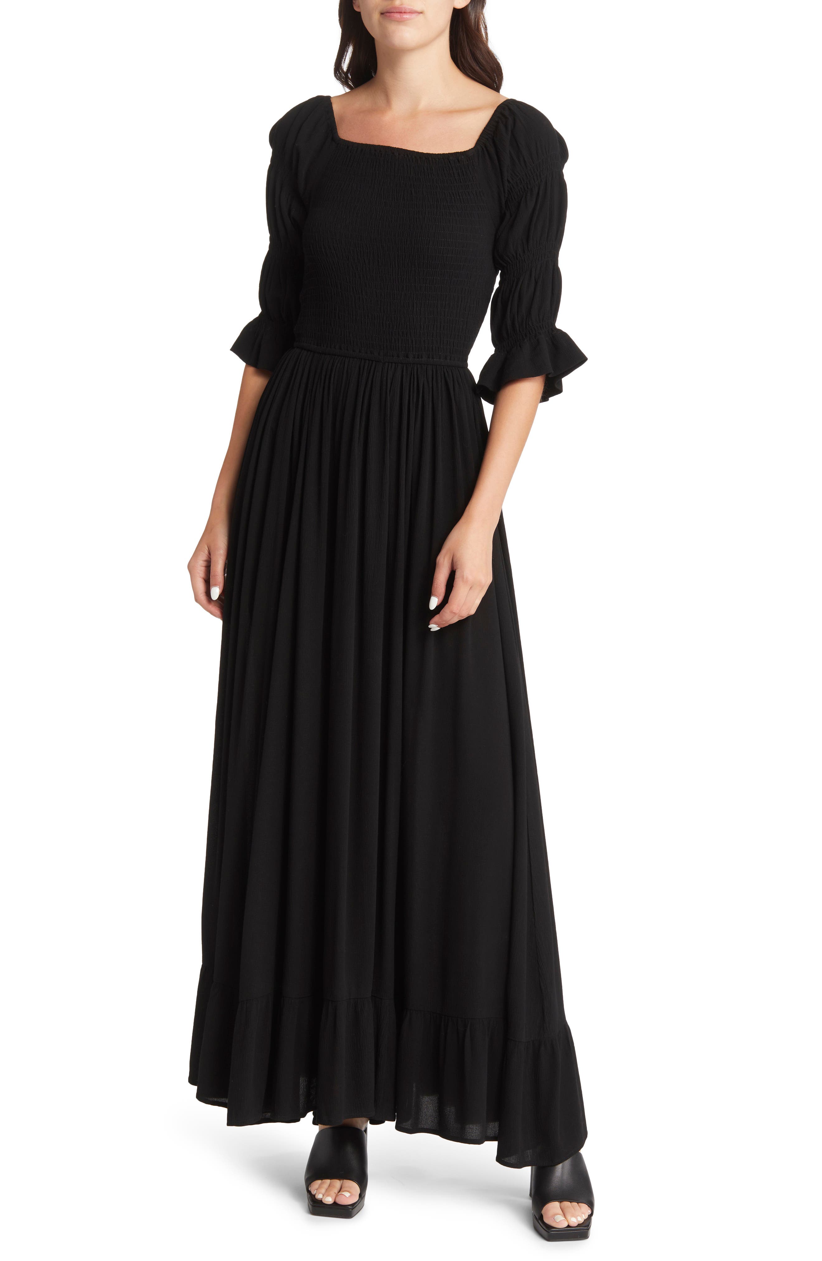 AREA STARS Smocked Bodice Maxi Dress | Nordstrom