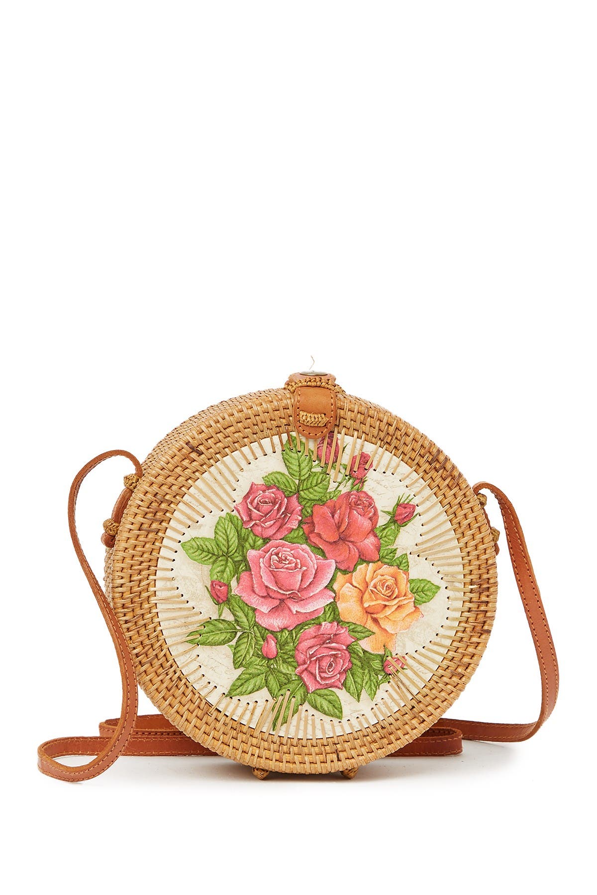 PINK HALEY Ophelia Round Hand Painted Floral Crossbody Bag | Nordstromrack