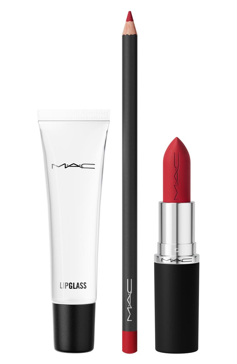 MAC Cosmetics Claim To Fame Lipstick, Lip Liner + Lip Gloss Trio Gift ...