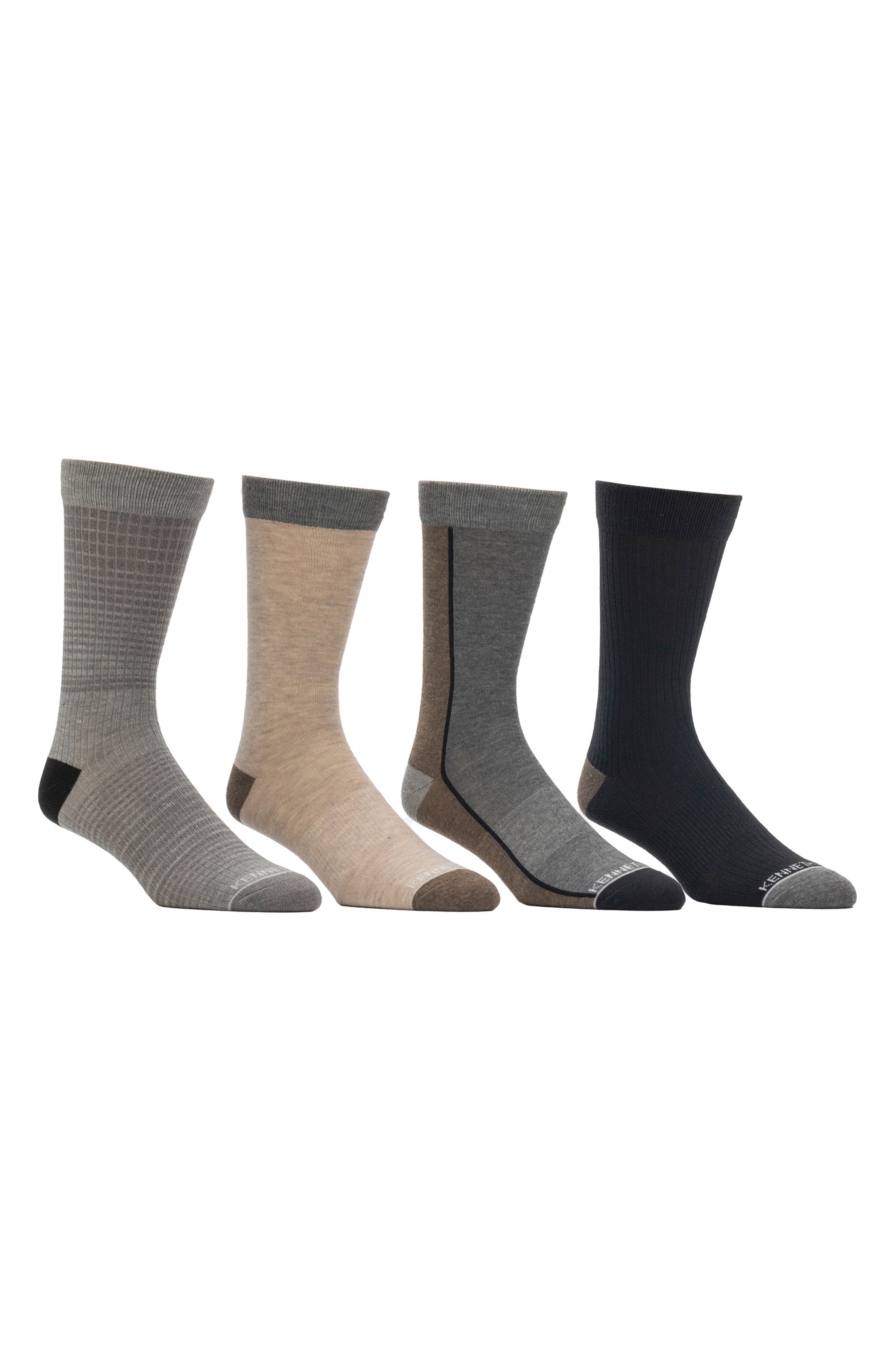 Kenneth Cole Rib Stripe 4-Pack Assorted Crew Socks | Nordstromrack