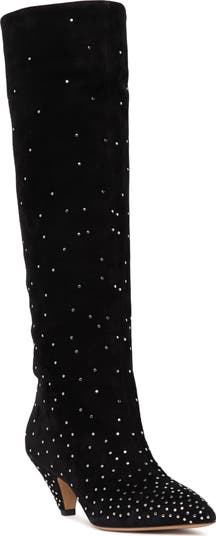 Valentino Garavani Valentino Tall Embellished Suede Boot (Women ...