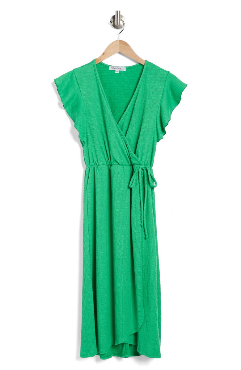 Velvet Torch Textured Surplice Faux Wrap Knit Dress | Nordstromrack