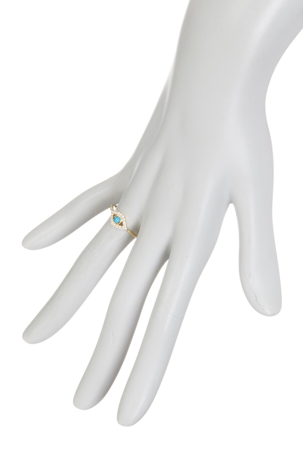 Adornia 14K Yellow Gold Plated Turquoise & Swarovski Crystal Accented ...