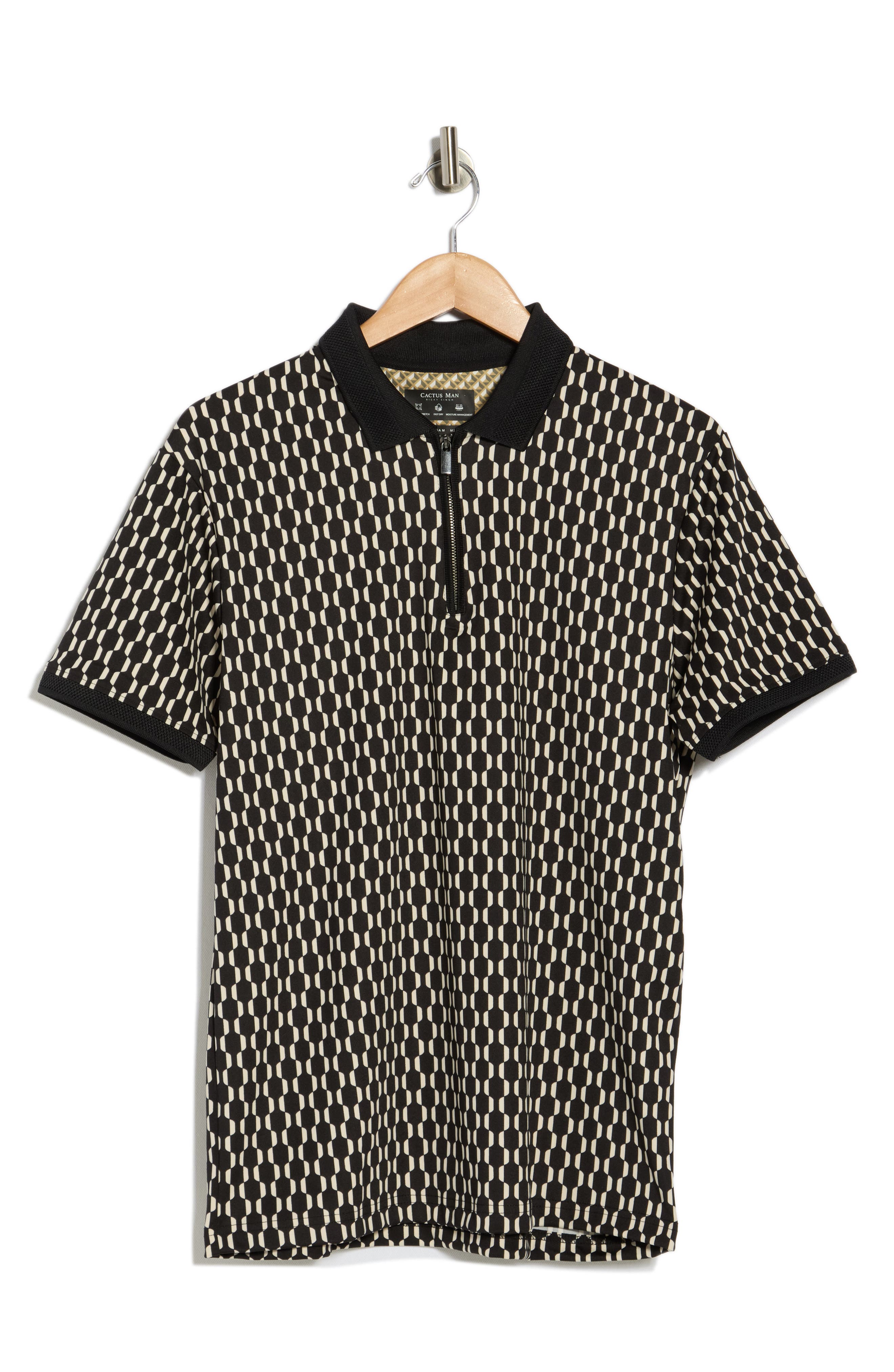 Cactus Man Geo Print Quarter Zip Performance Polo | Nordstromrack