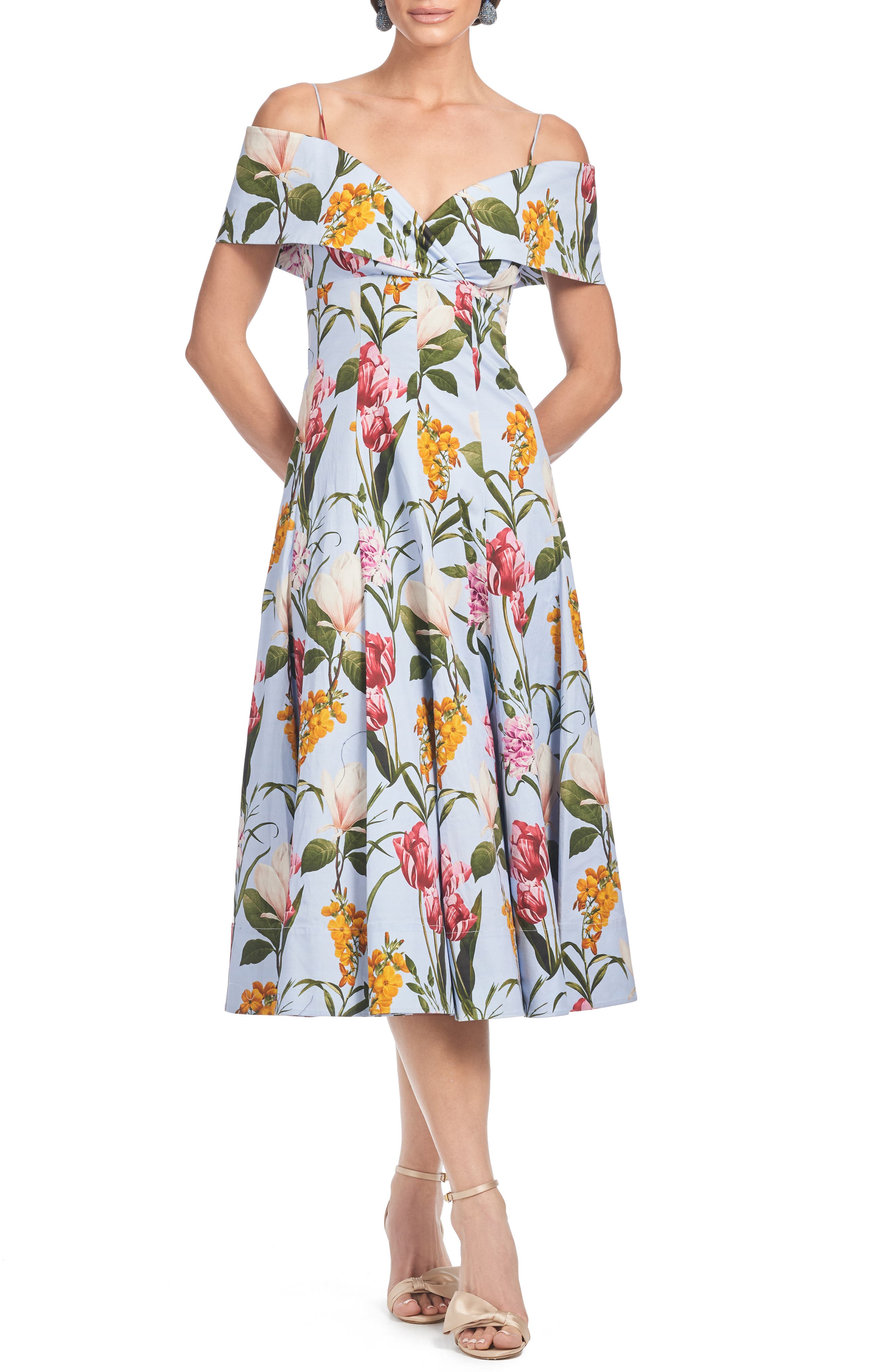 Sachin & Babi Minnie Floral Portrait Collar Cocktail Dress | Nordstrom