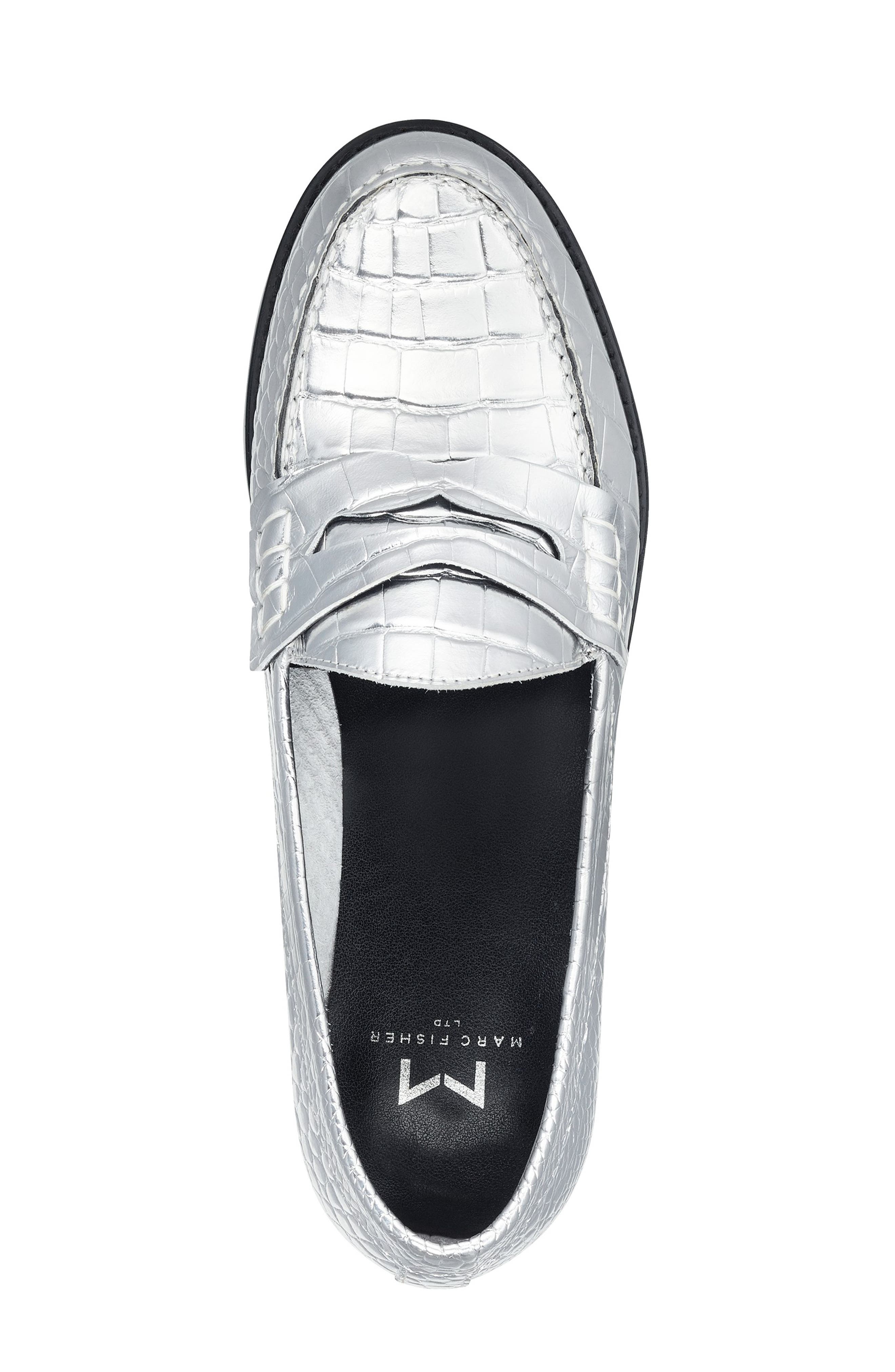 Marc Fisher LTD Halli Croc Embossed Penny Loafer | Nordstromrack