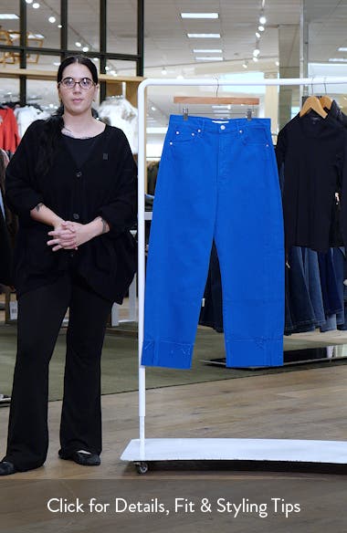 MOTHER The Half Pipe Frayed Cuffed Barrel Leg Jeans | Nordstromrack