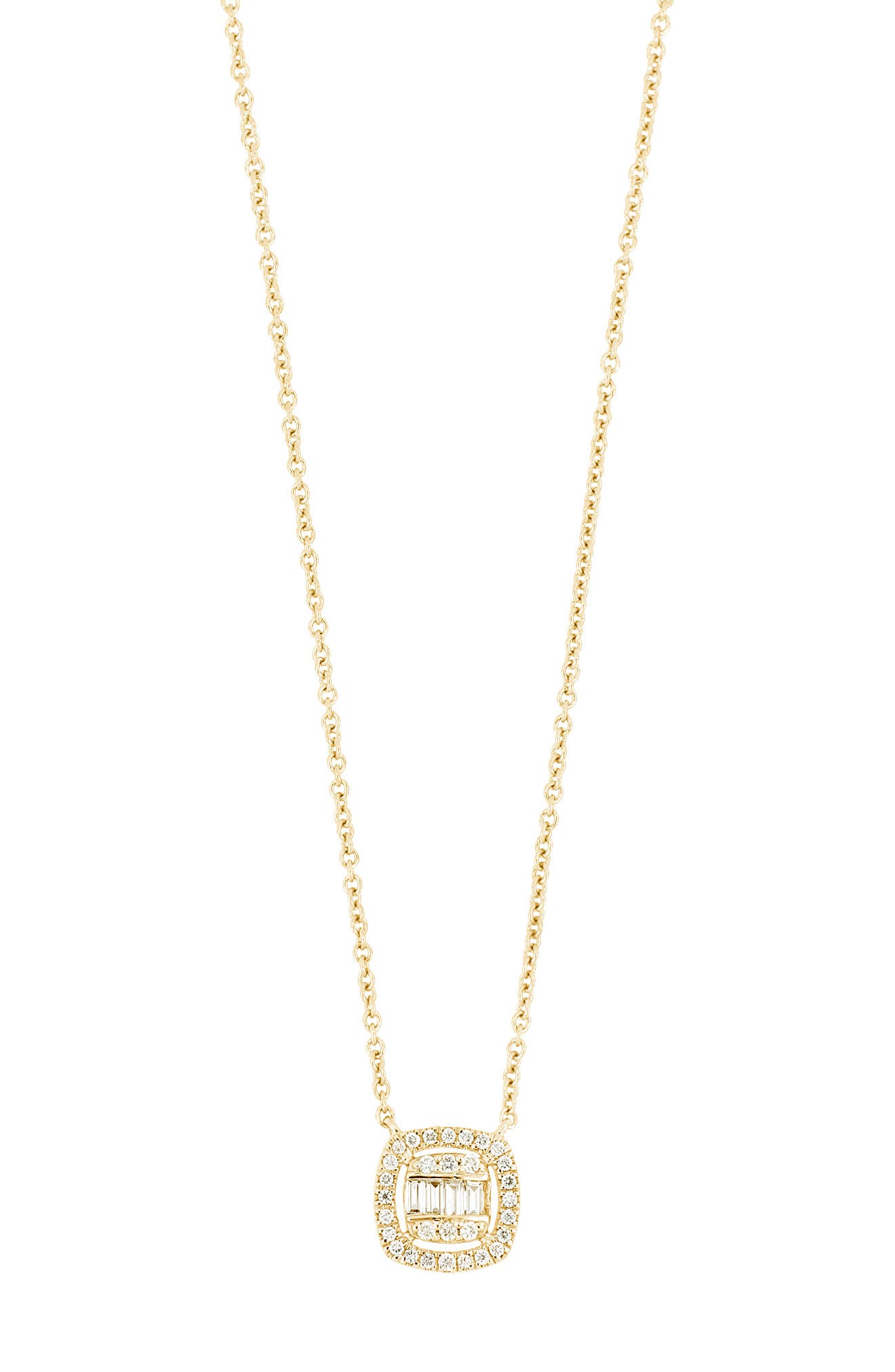 Bony Levy 18K Yellow Gold Gatsby Petite Mix Diamond Square Pendant - 1. ...