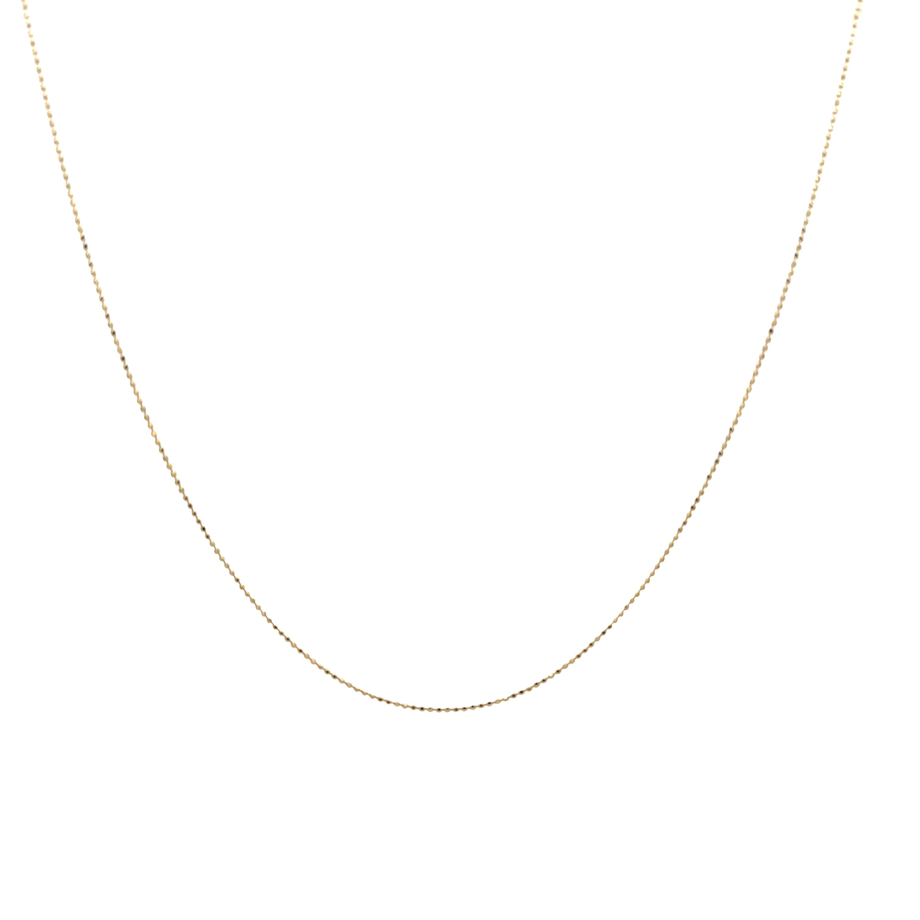 Ancona Jewelry 14K Yellow Gold 1mm Diamond Cut Moon Chain Necklace 16 ...