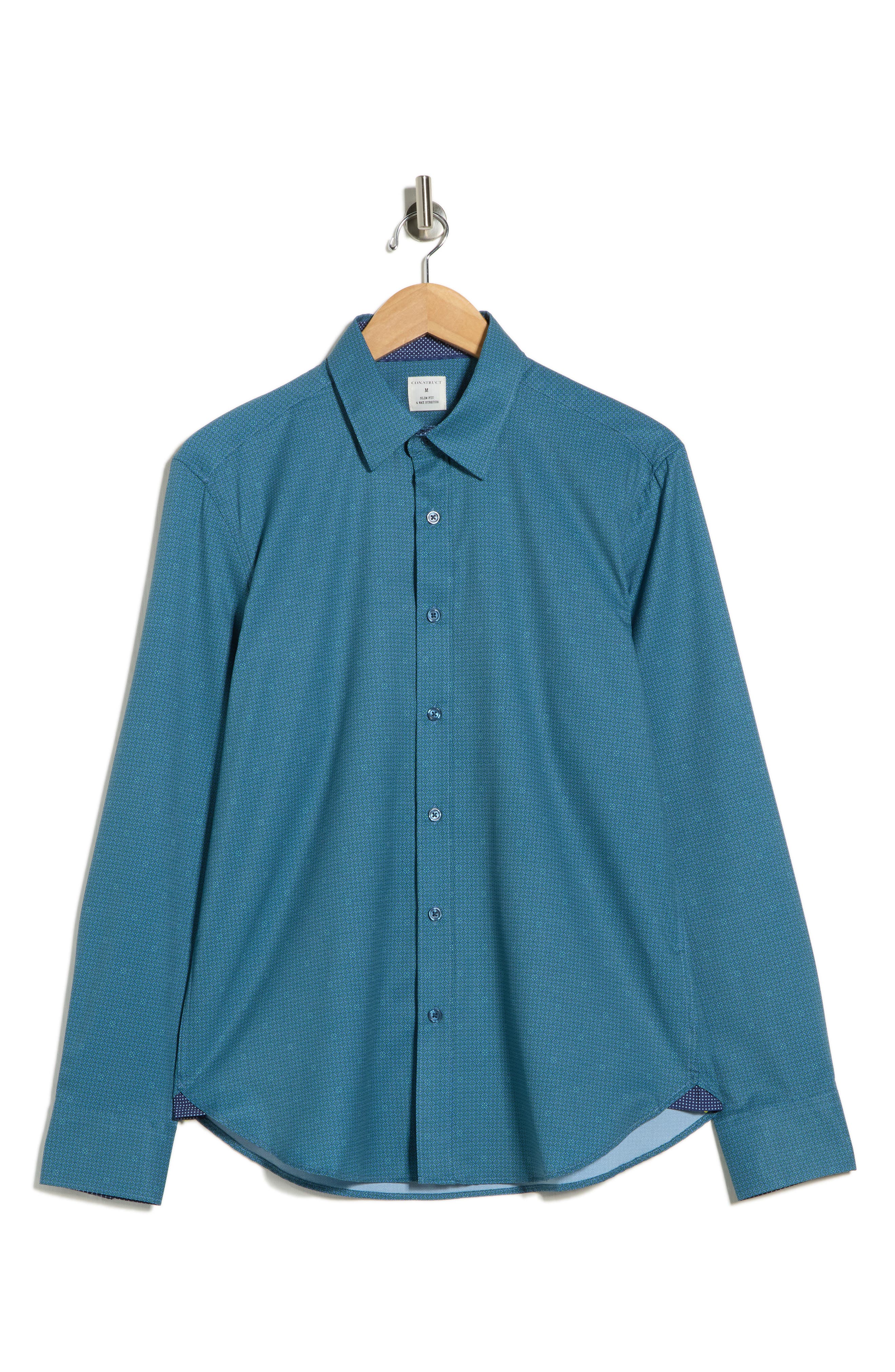 CONSTRUCT Quad Geo Print Stretch Button-Up Shirt | Nordstromrack