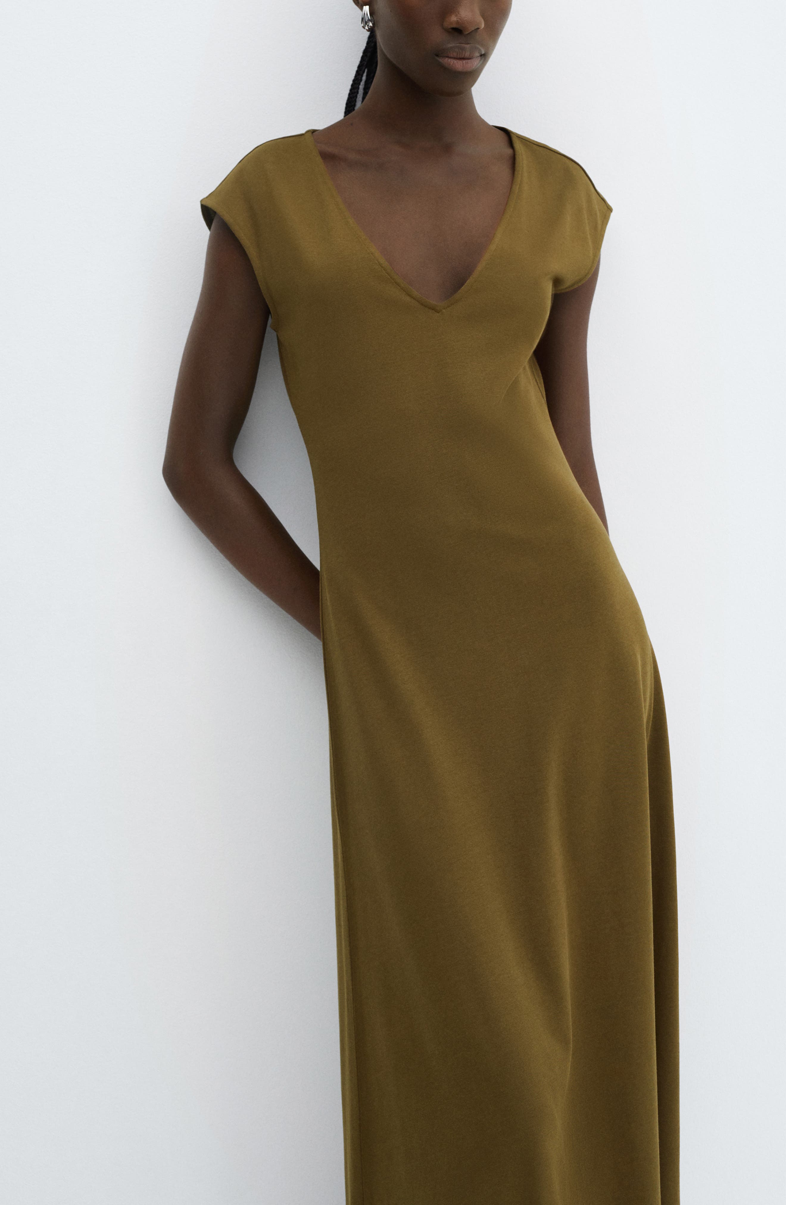 MANGO Cotton Knit Midi Dress | Nordstrom