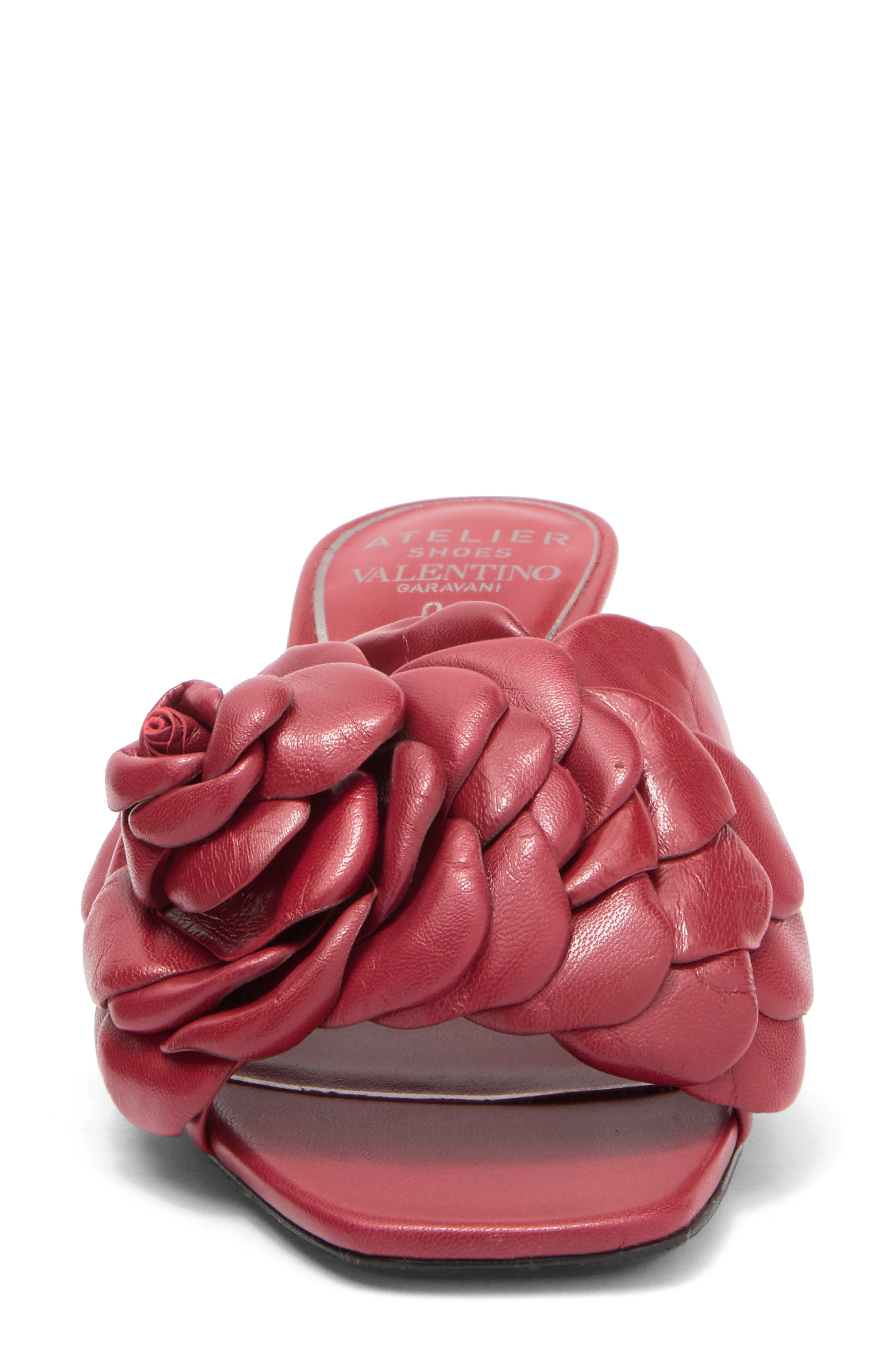 Valentino Garavani Leather Rosette Mule Sandal (Women) | Nordstromrack