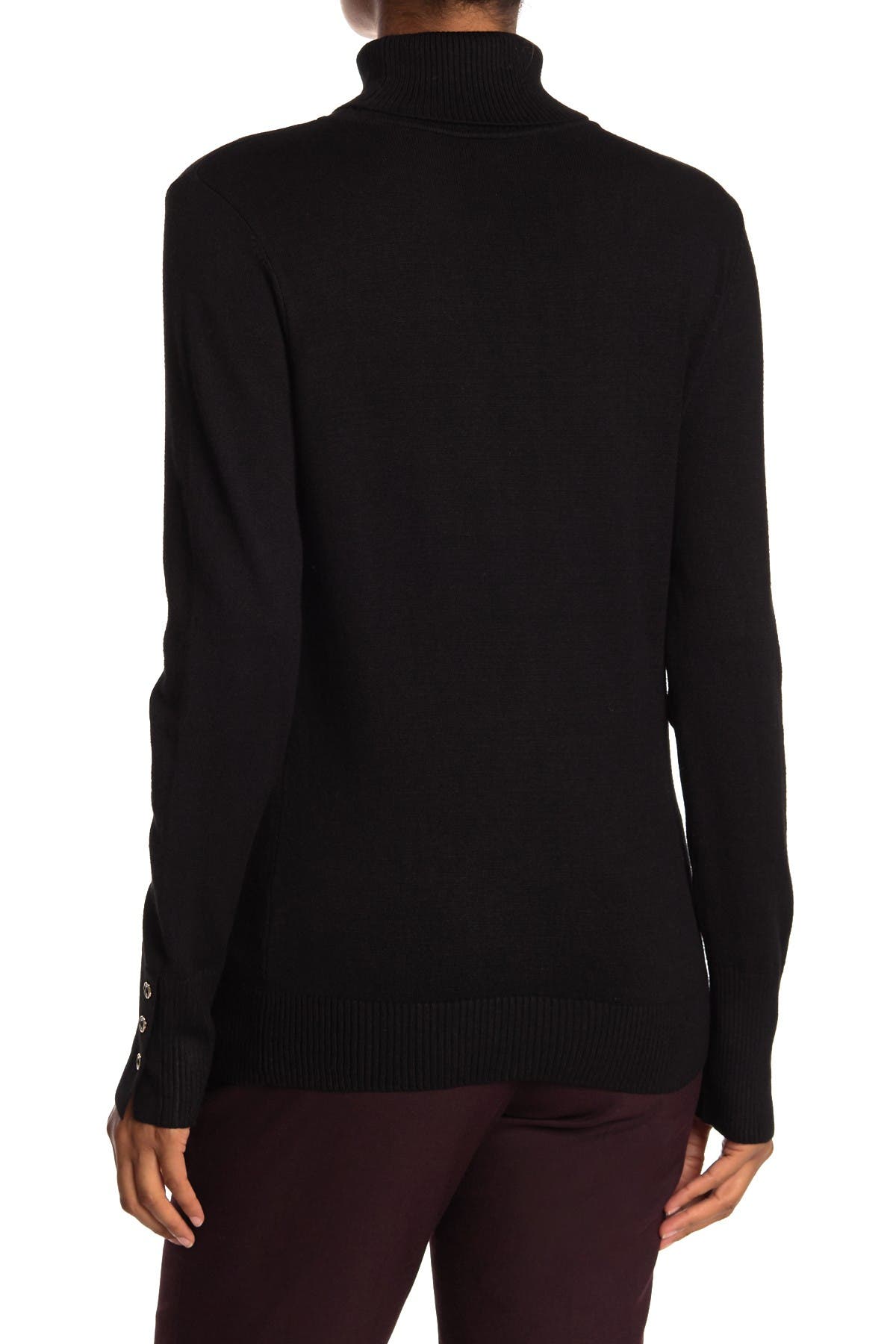 Joseph A Turtleneck Button Sleeve Pullover Sweater | Nordstromrack