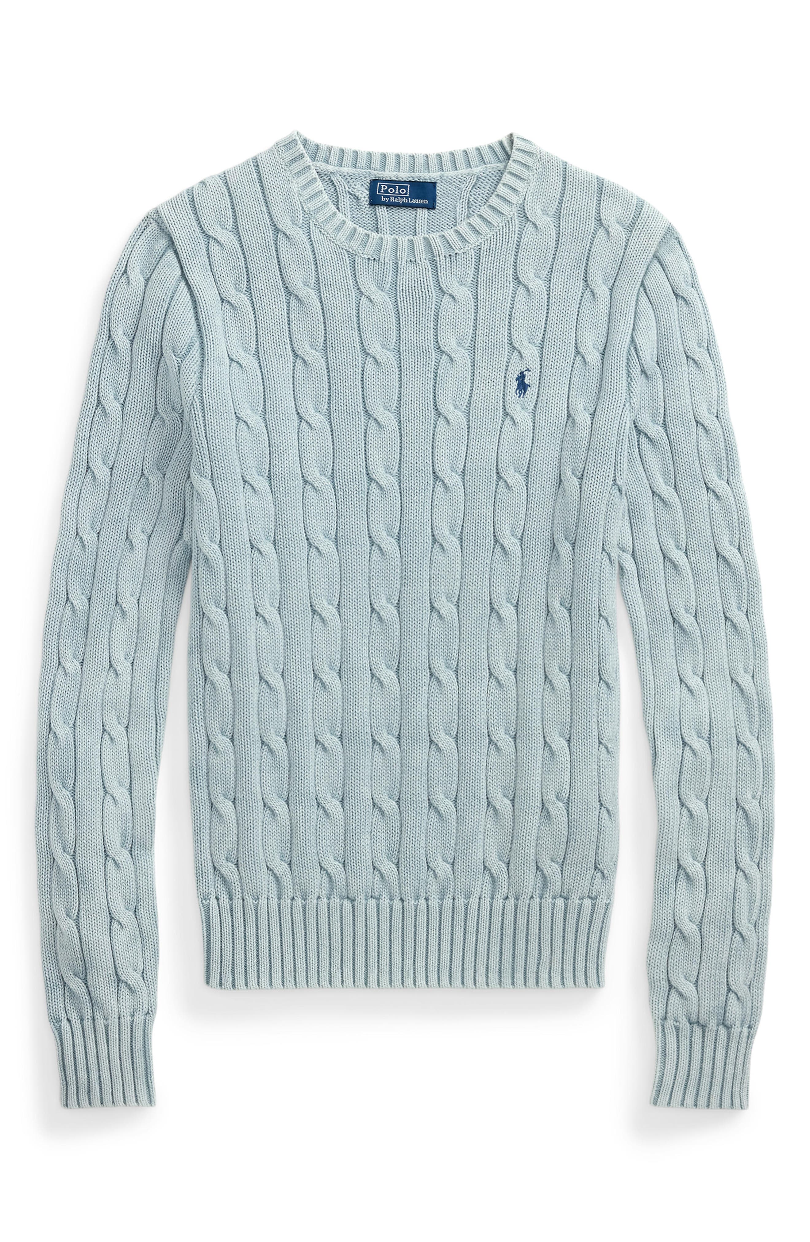 Polo Ralph Lauren Cable Knit Cotton Crewneck Sweater | Nordstrom