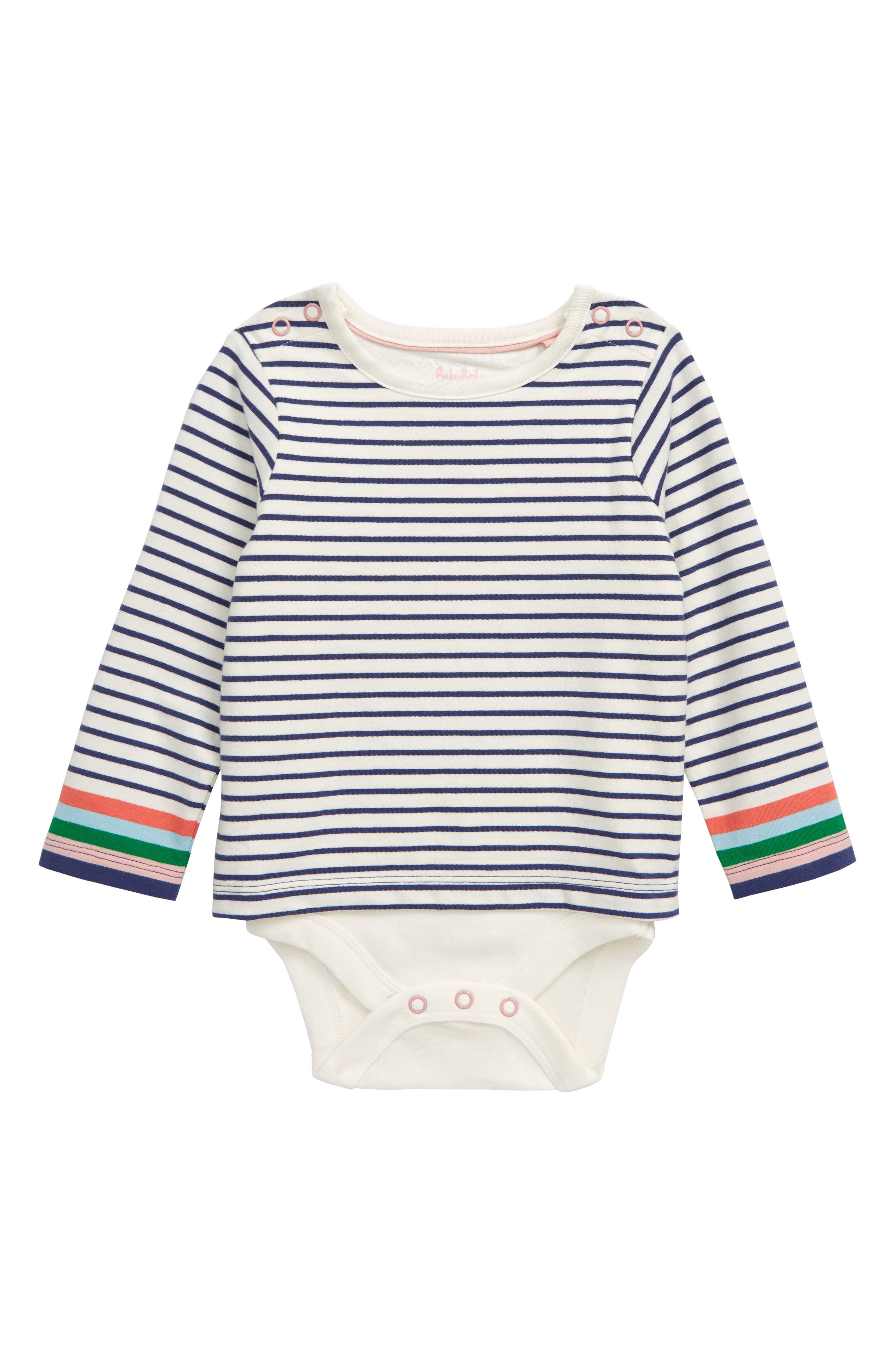 Mini Boden Breton Stripe Long Sleeve Bodysuit | Nordstrom