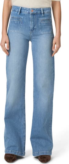 PAIGE Leenah Patch Pocket Wide Leg Jeans | Nordstromrack