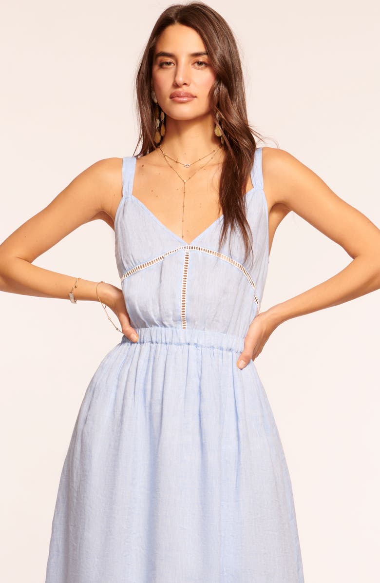 Ramy Brook Aubriella Lace Hem Linen Midi Sundress | Nordstromrack