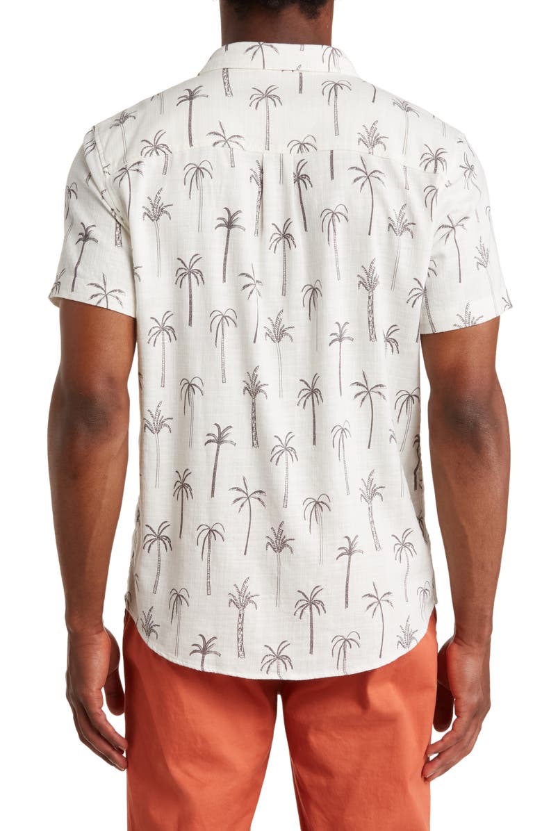 Marine Layer Palm Print Stretch Selvage Short Sleeve Button-Up Shirt ...