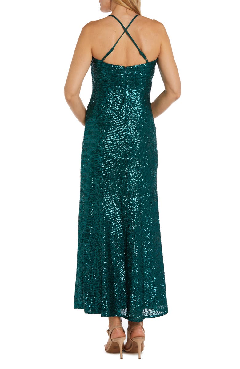 Morgan & Co. Cowl Neck Sequin Crossback Body-Con Gown | Nordstromrack