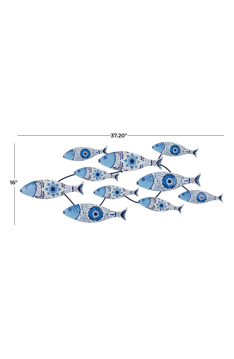 WILLOW ROW Blue Metal Coastal Fish Wall Decor | Nordstromrack