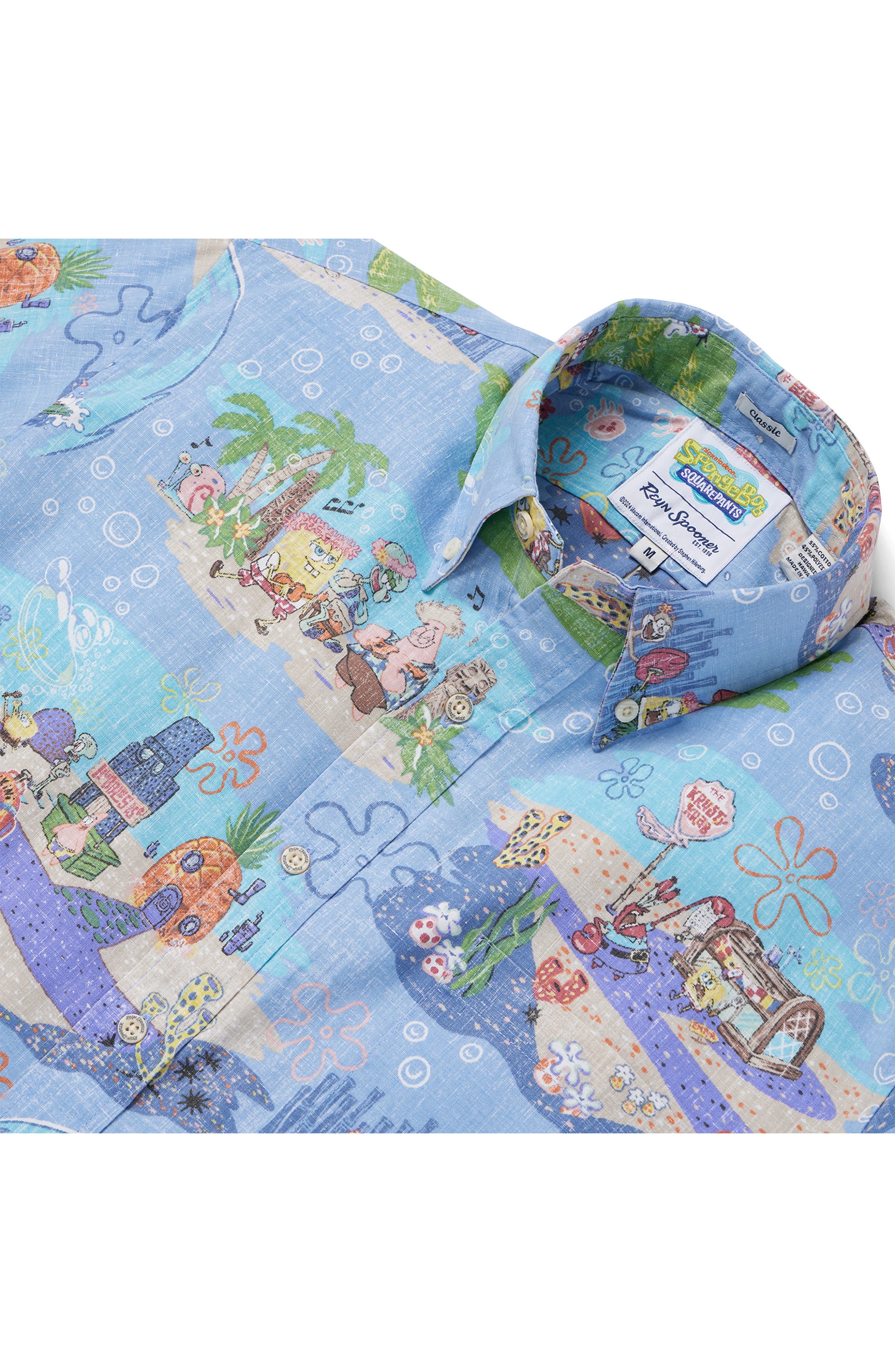 Reyn Spooner Spongebob Aloha Classic Fit Short Sleeve Button-Down Shirt ...