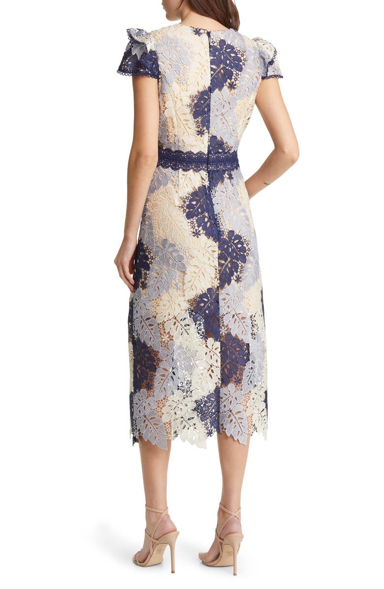 Adelyn Rae Adeline Palm Lace Midi Dress | Nordstrom