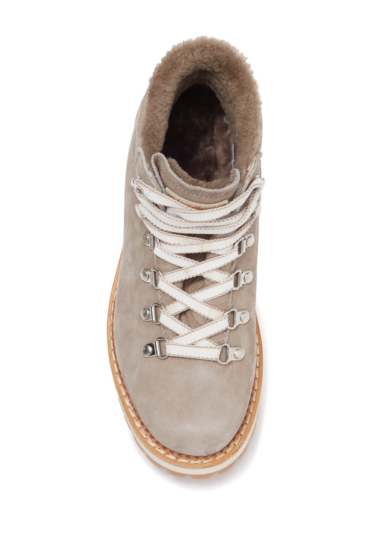 La Montelliana Marlena Suede & Genuine Lamb Fur Lace-Up Boot ...