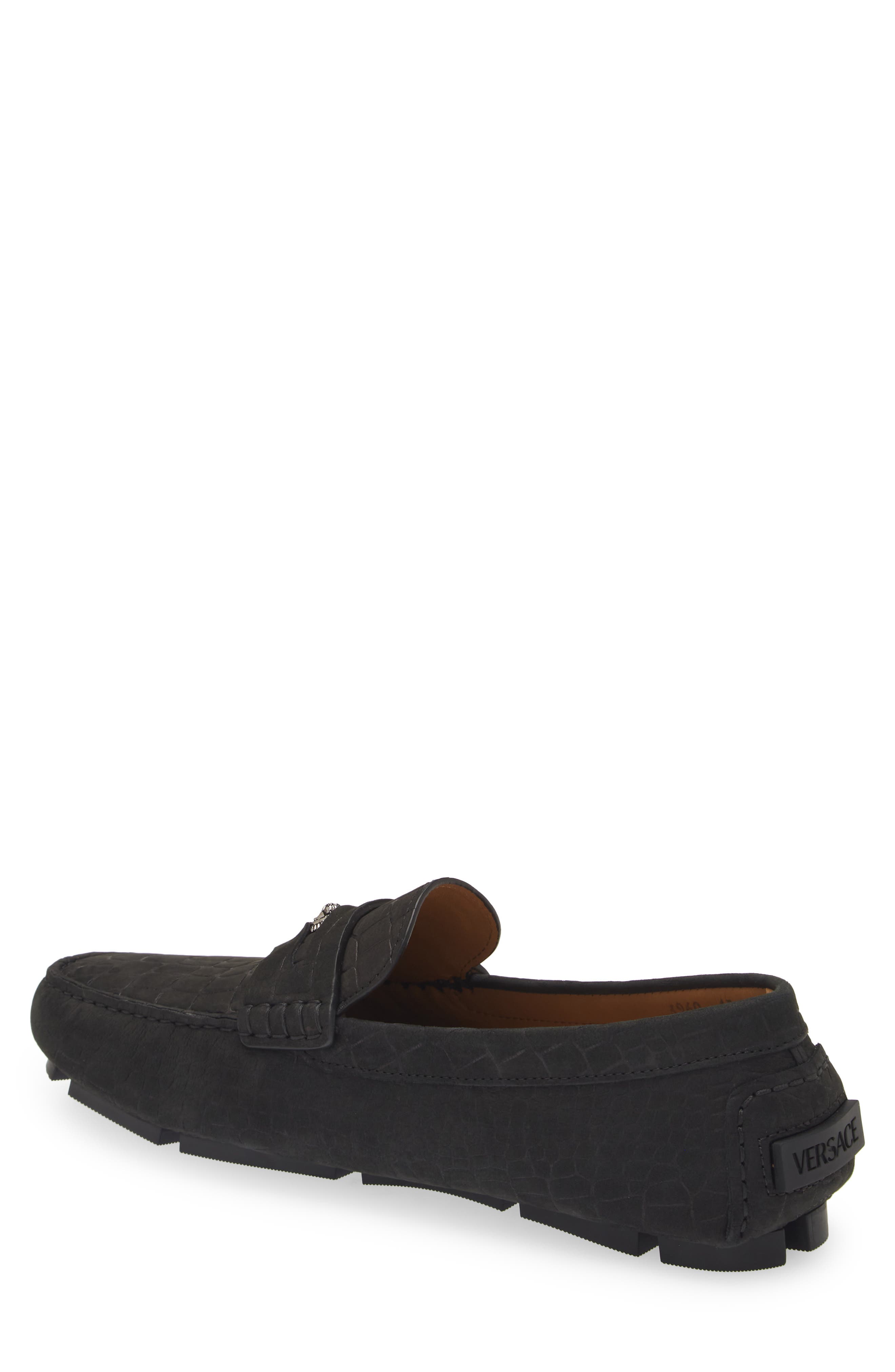 Versace Croc Embossed Coin Penny Driving Loafer (Men) | Nordstromrack