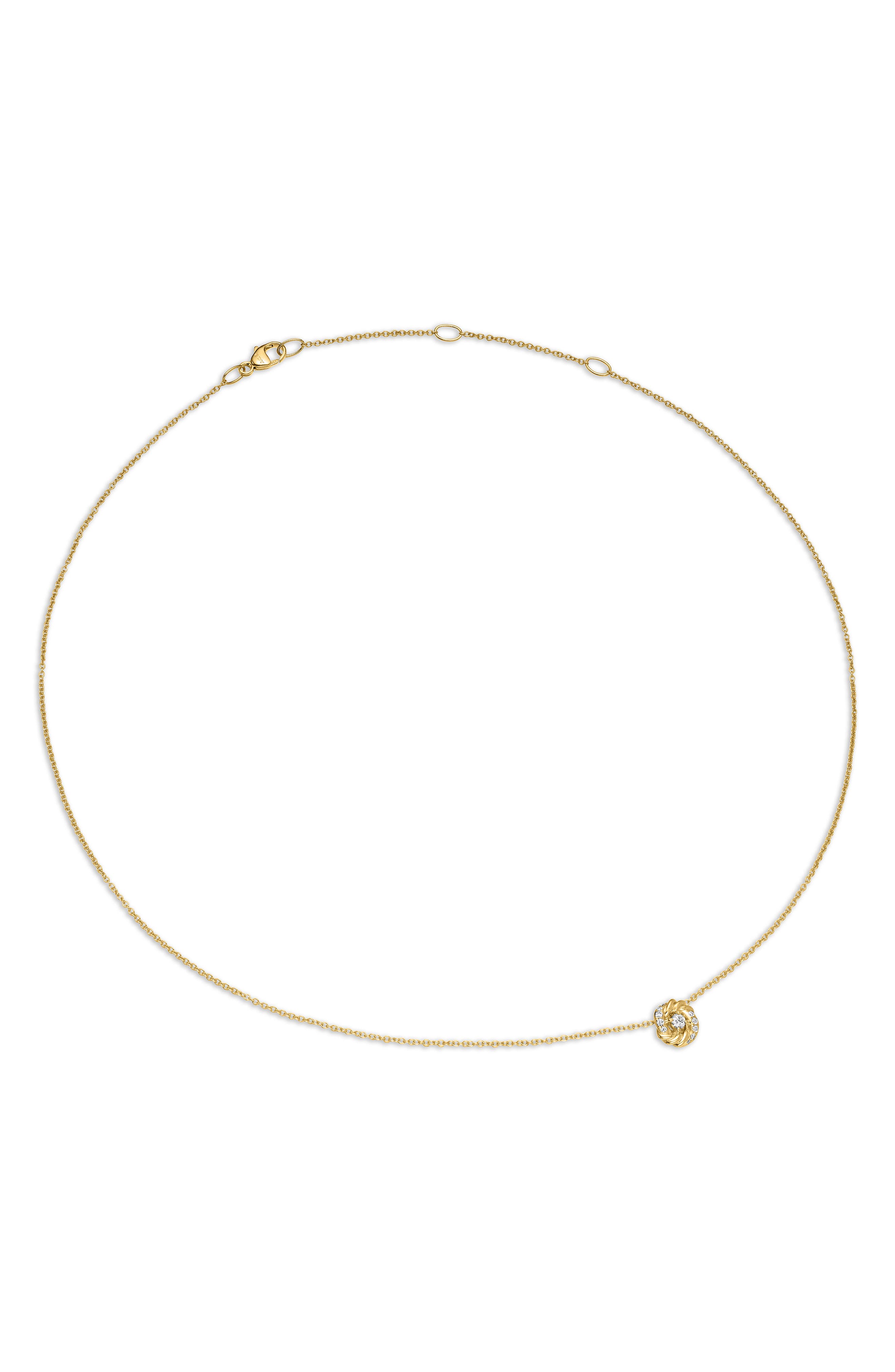 David Yurman Petite Infinity Pendant Necklace in 18K Gold with Diamonds ...