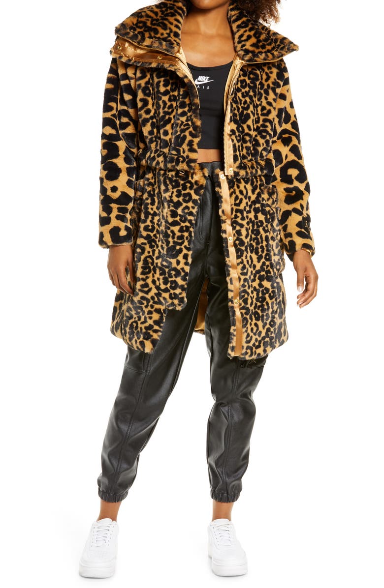Jordan Court-to-Runway Animal Print Convertible Faux Fur Jacket ...