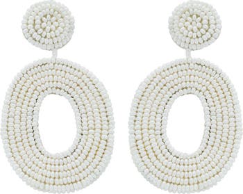 Panacea White Seed Bead Oval Drop Earrings | Nordstromrack
