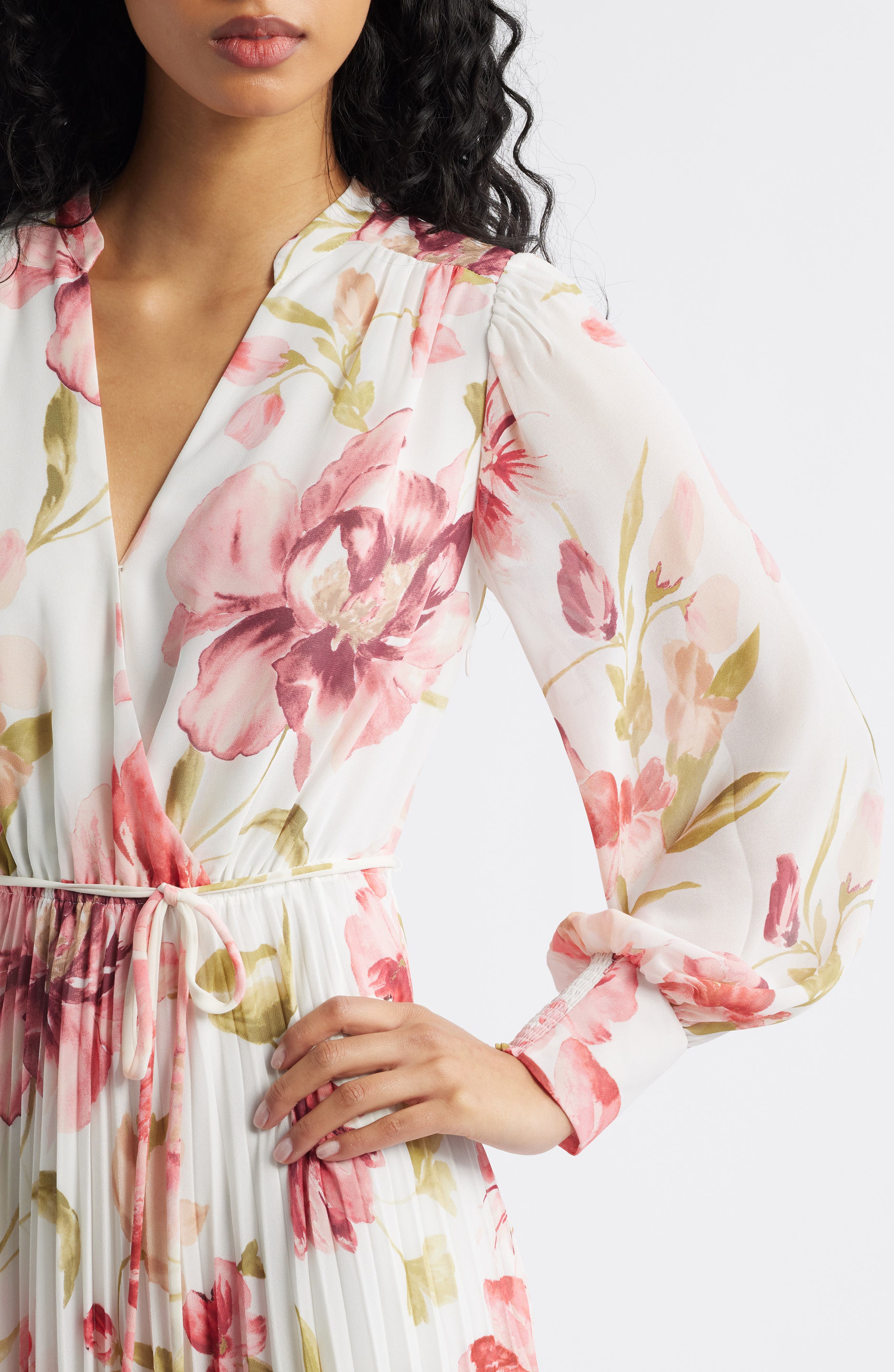 Ever New Saskia Long Sleeve Faux Wrap Dress | Nordstrom