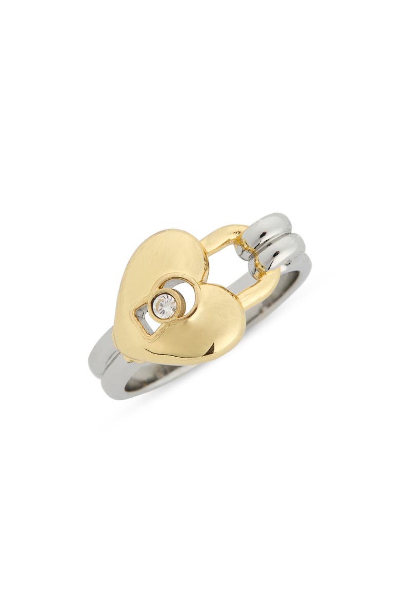 Covet Two-Tone Heart Padlock Ring | Nordstromrack
