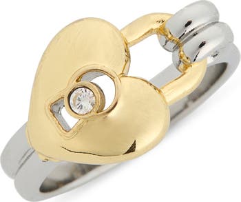 Covet Two-Tone Heart Padlock Ring | Nordstromrack