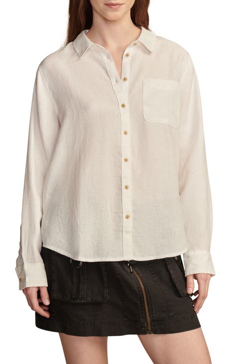 Women's 100% Linen Button Up Tops | Nordstrom