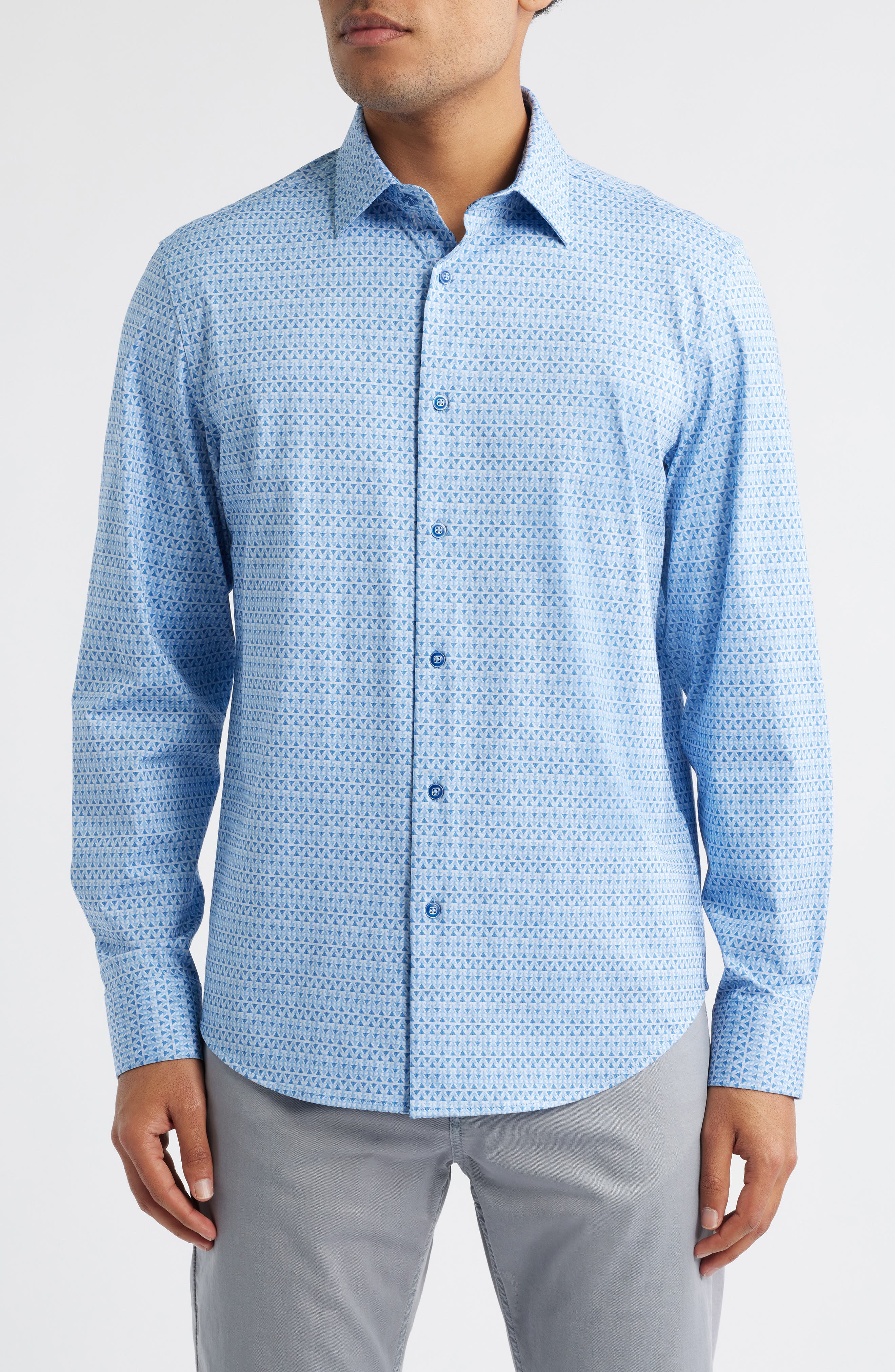 Bugatchi Jimmy OoohCotton® Geo Print Button-Up Shirt | Nordstrom