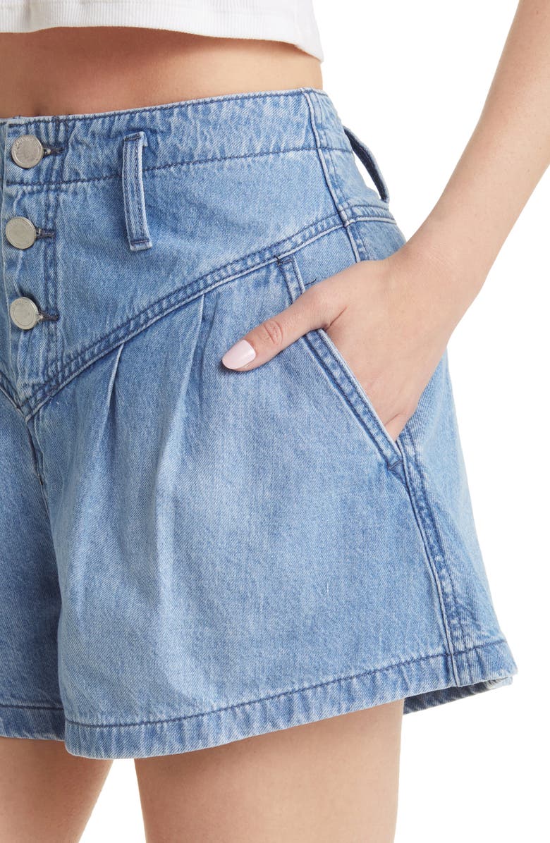 BLANKNYC Pleat Nonstretch Denim Shorts | Nordstromrack