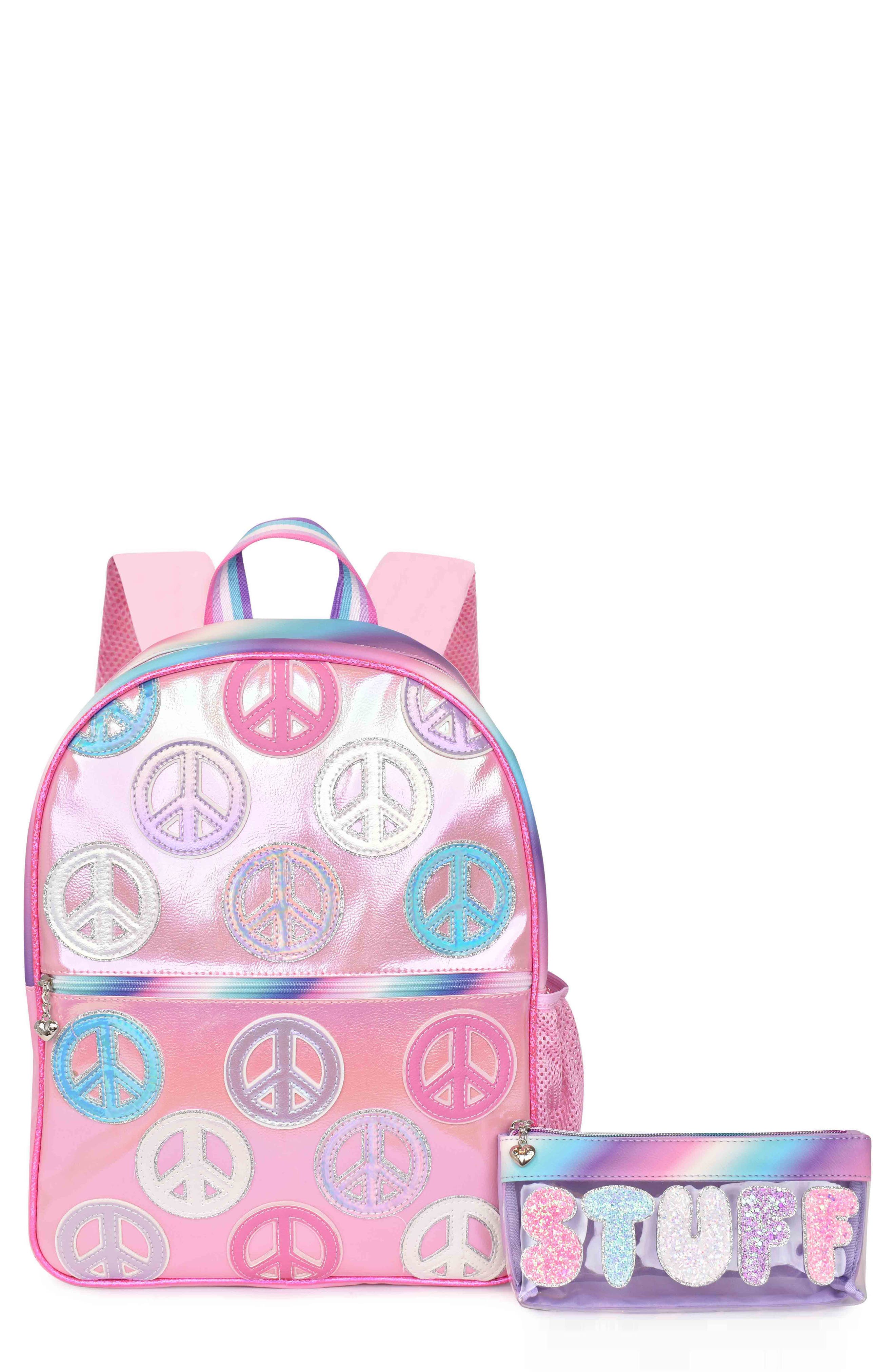OMG Accessories Kids' Peace Sign Backpack & Stuff Pouch Set | Nordstromrack