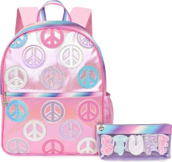 OMG Accessories Kids' Peace Sign Backpack & Stuff Pouch Set | Nordstromrack