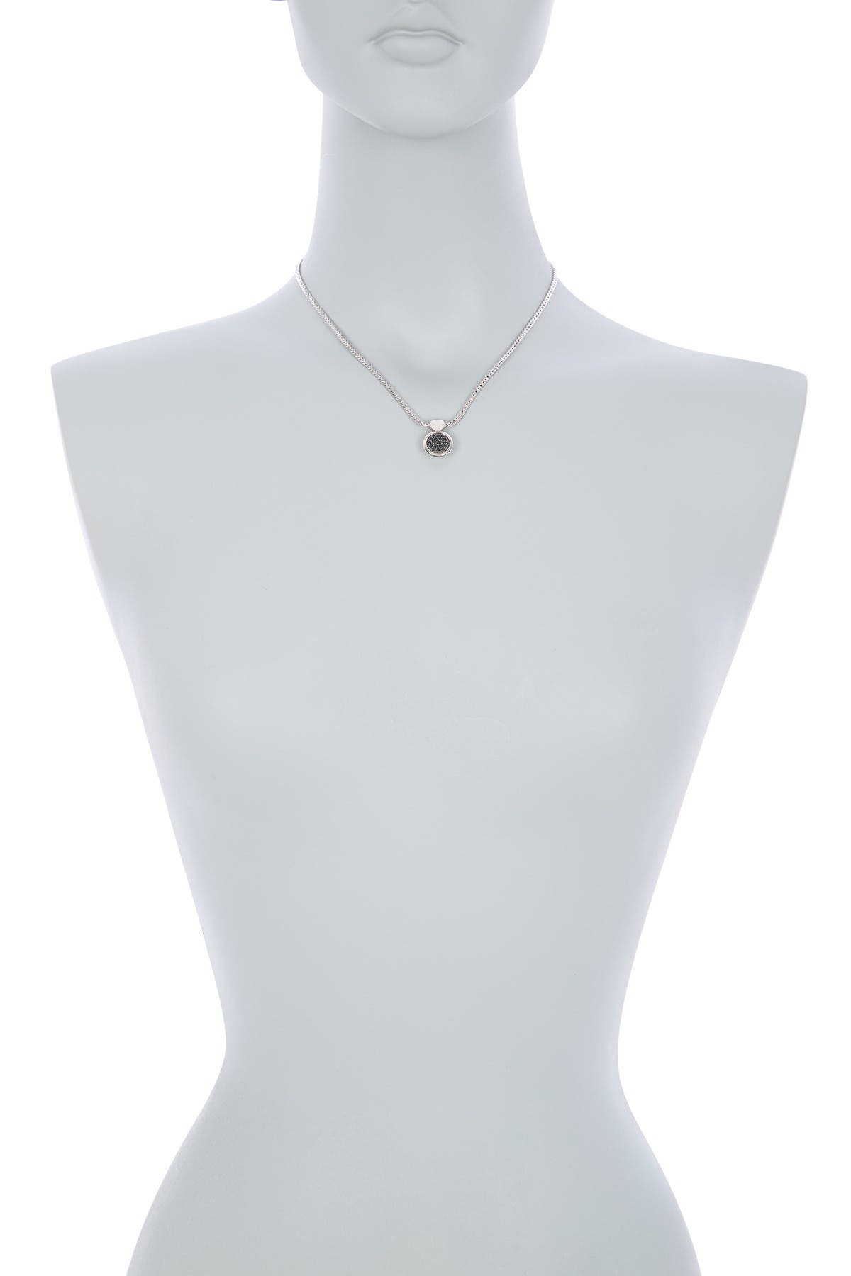 John Hardy Sterling Silver Black Sapphire Lava Round Pendant Necklace ...