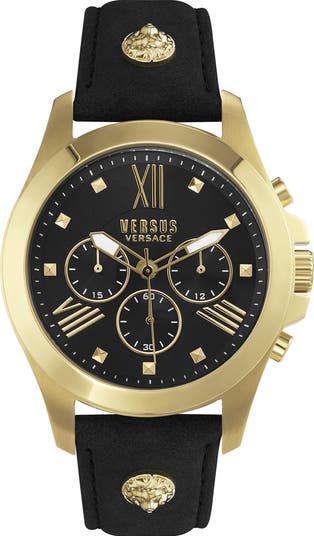 VERSUS Versace Chrono Lion Chronograph Leather Strap Watch, 44mm ...