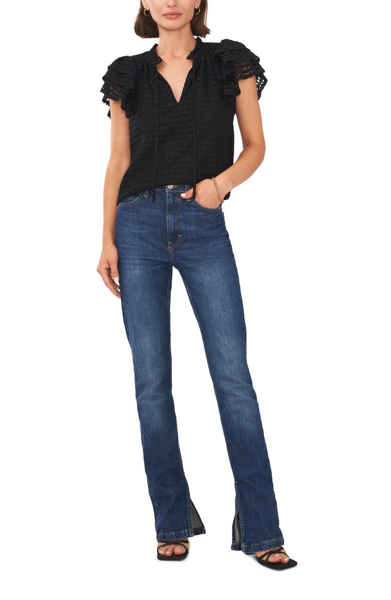 1.STATE Lace Flutter Sleeve Top | Nordstromrack