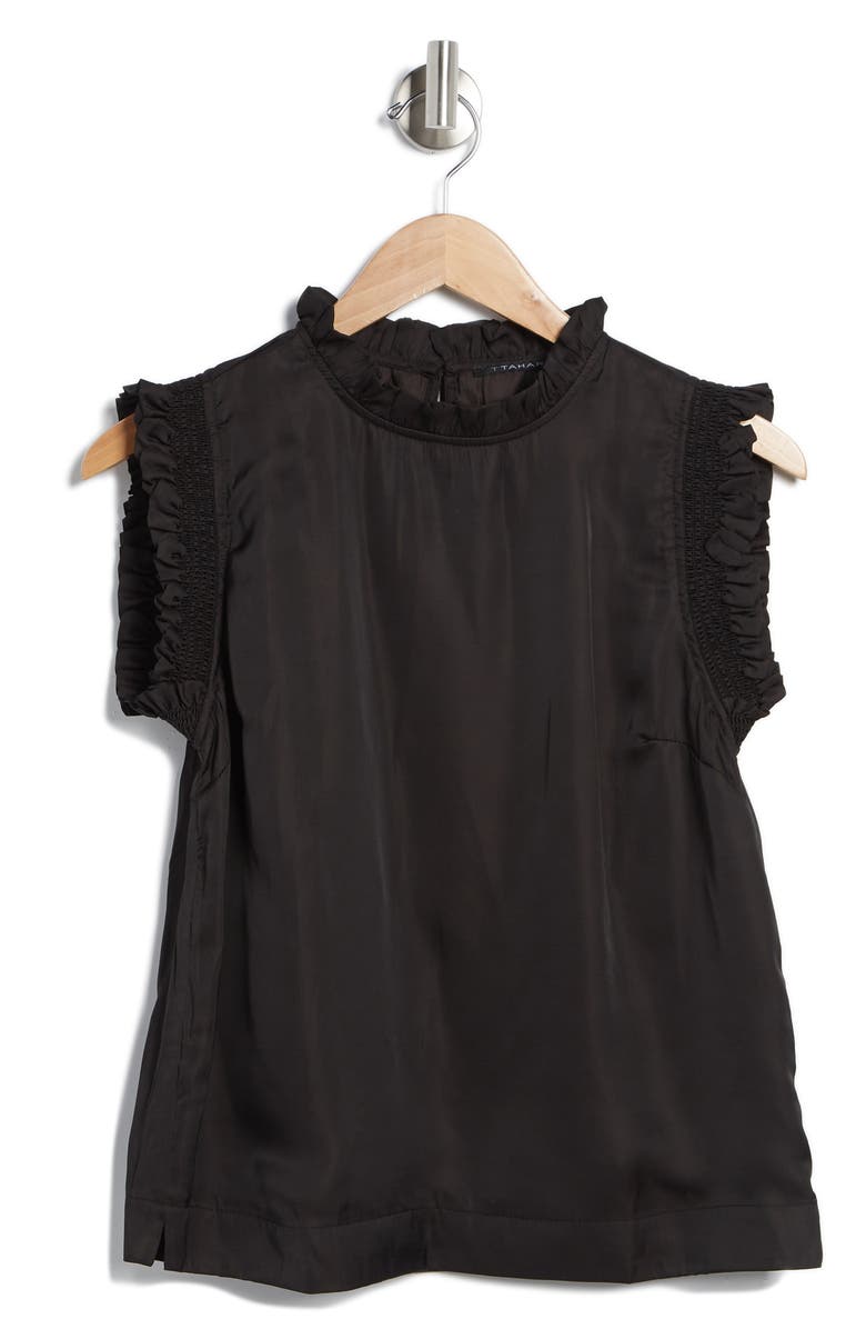 T Tahari Airflow Ruffle Neck Smocked Sleeveless Top | Nordstromrack